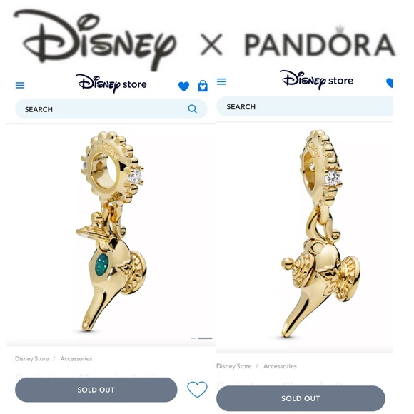 Pandora | Jewelry | Nwot Pandora X Disney Aladdin Gold Genie Lamp ...